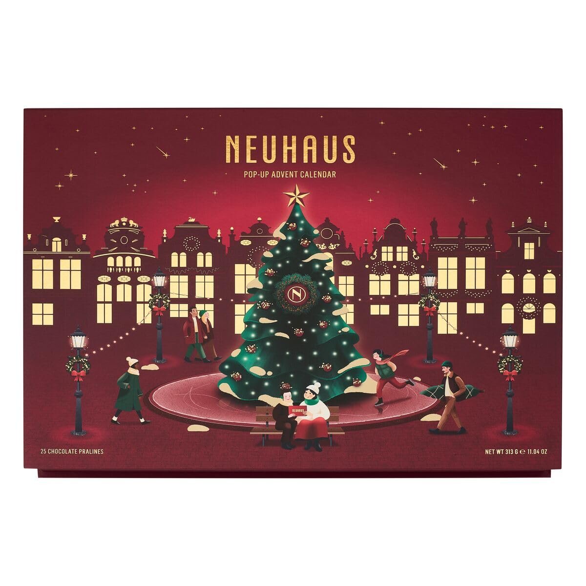 Neuhaus Belgian Chocolate 2023 Pop-up Advent Calendar – 25 Pieces Assorted Milk, White & Dark Chocolate Pralines – Christmas Gift - Gourmet Chocolate Gift