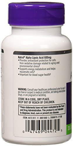Natrol Alpha Lipoic Acid 600 mg Caps, 30 ct
