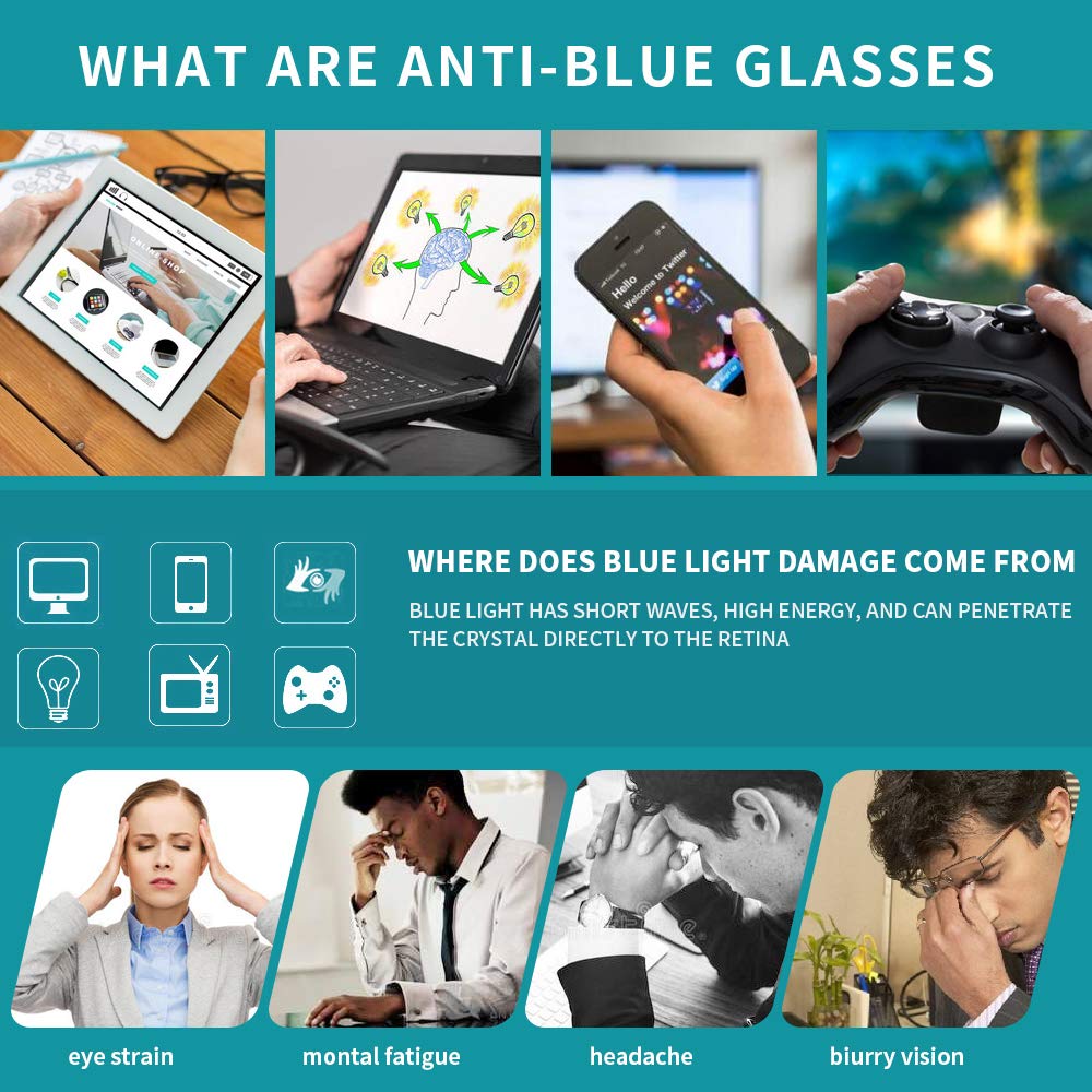 Nother Blue Blocker Glasses For Women/Men, Blue Light Blocking Glasses,Computer Screen Glasses, Anti Glare, TV Glasses, Stylish Square Frame, Eye Anti-Strain(Hawksbill Gold Frame)