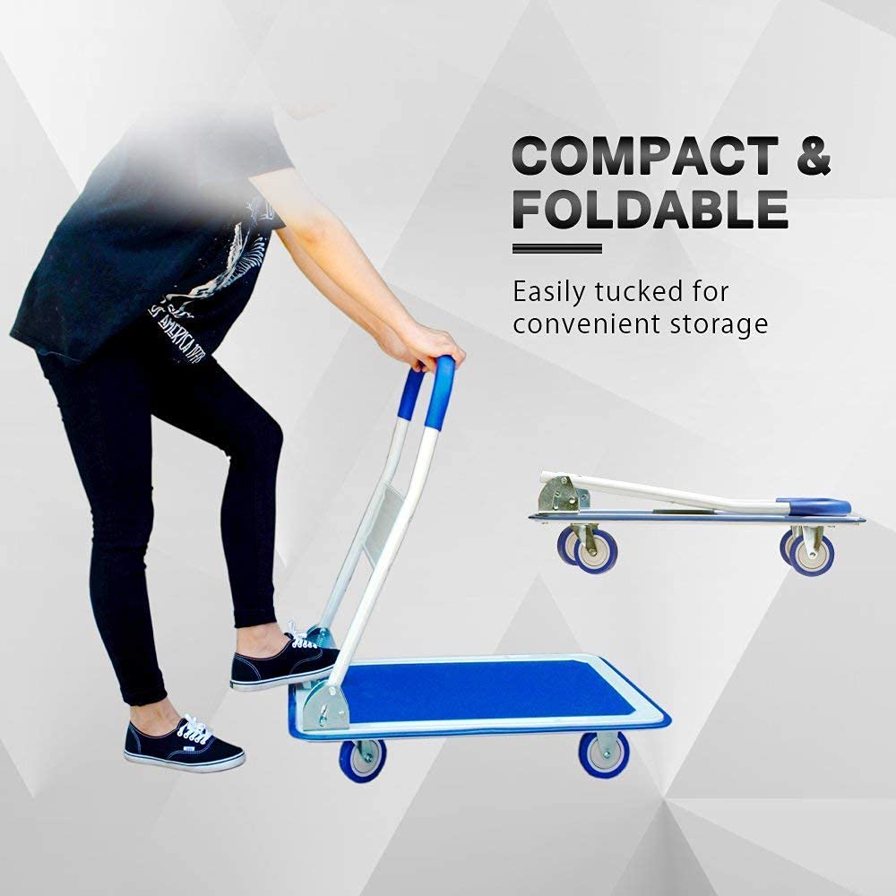Wellmax Platform Cart Dolly 330lb Yellow and 660lb Blue Color