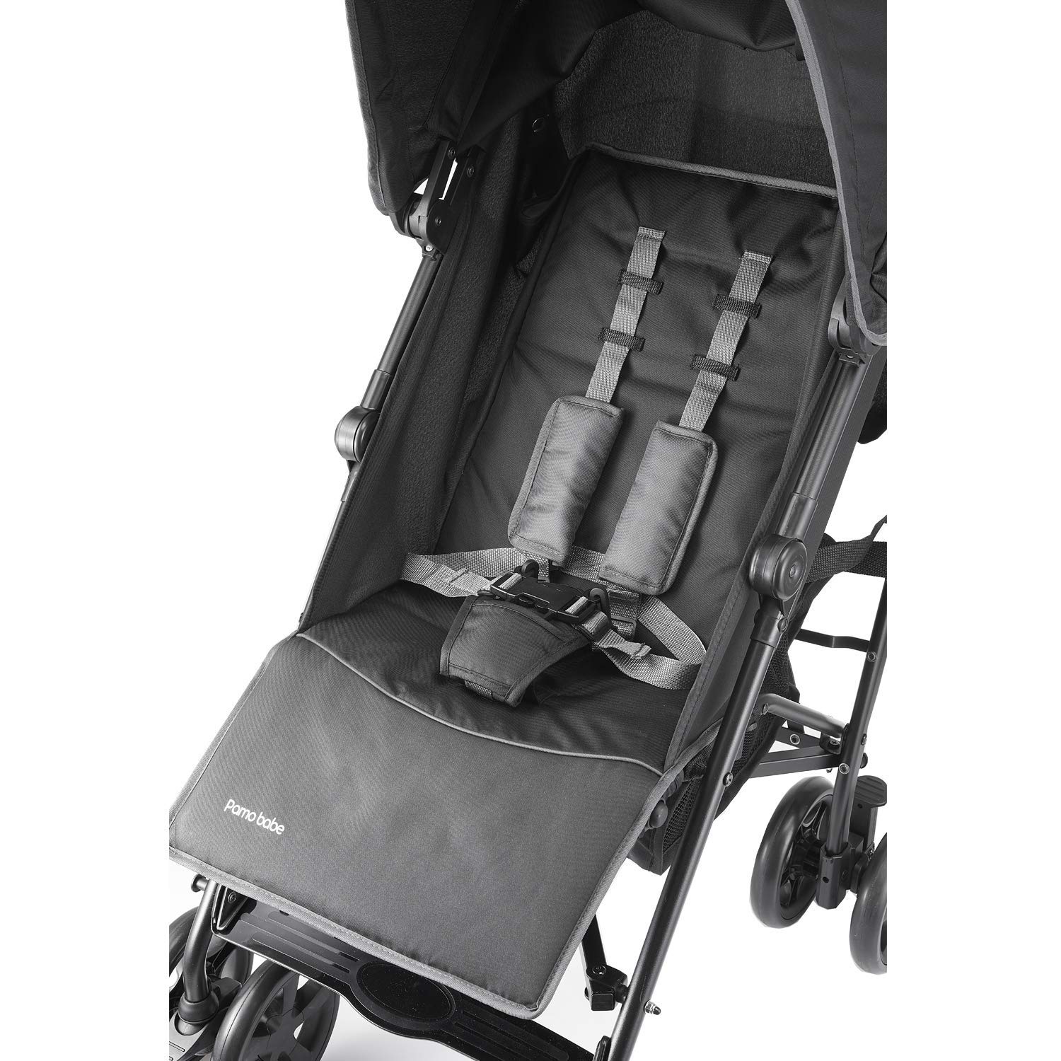 Pamo Babe Umbrella Stroller for Toddler, Lightweight Baby Stroller with Cup Holder and Storage Basket, Foldable Travel Stroller for Infant, Compact Stroller(Black)