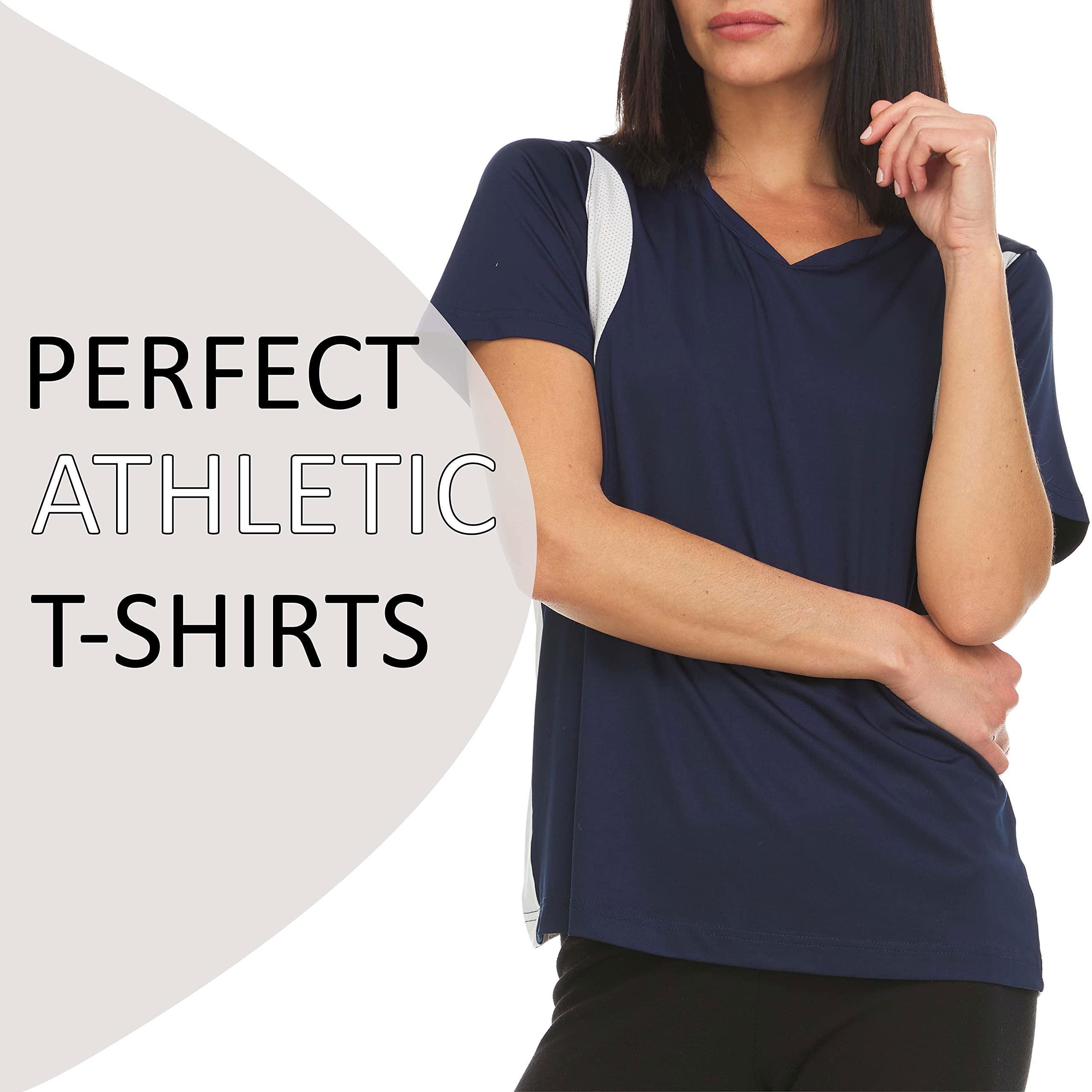 Women's Short Sleeve V-Neck T-Shirt Loose fit Activewear Dri-Fit Moisture Wicking Workout Yoga Top (Available in Plus)