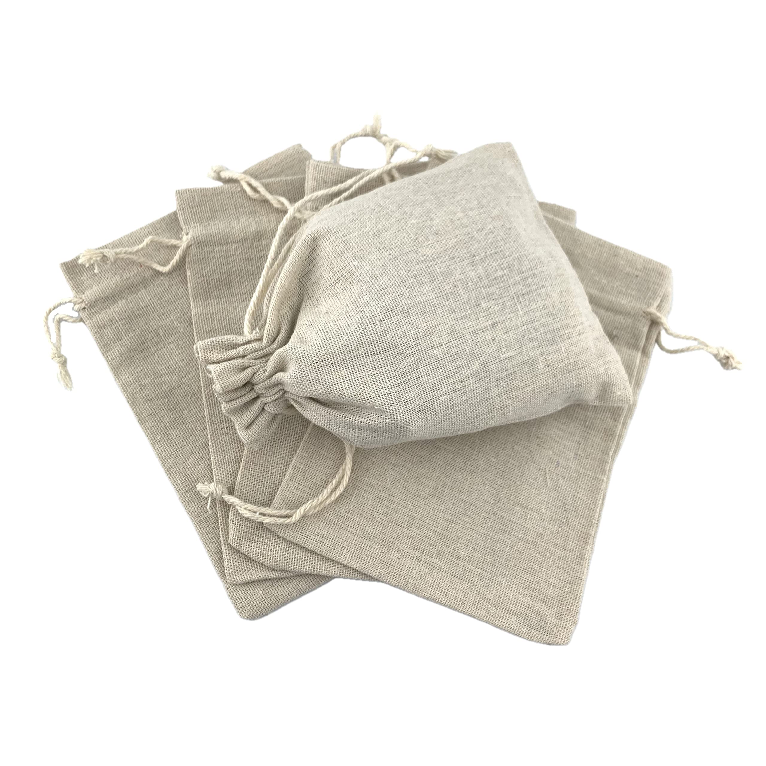 Palmhomee Pack of 24 Cotton Bag with Drawstring Reusable Muslin Bag Natural Cotton Pouches Canvas Bag Fabric Sachet Bag Linen Bag for Wedding and Party Home Storage (5x7 Inch)