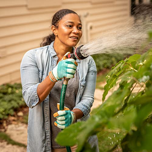 Wells Lamont Women's HydraHyde Water-Resistant Leather Palm Hybrid Work Gardening Gloves, Medium (Pack of 1) (3250M), Blue
