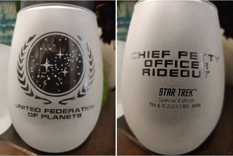 STAR TREK Personalized Federation of Planets Stemless Wine Glass - Premium Quality Licensed, Handcrafted Glassware, 15oz Collectible Gift for Series Lovers