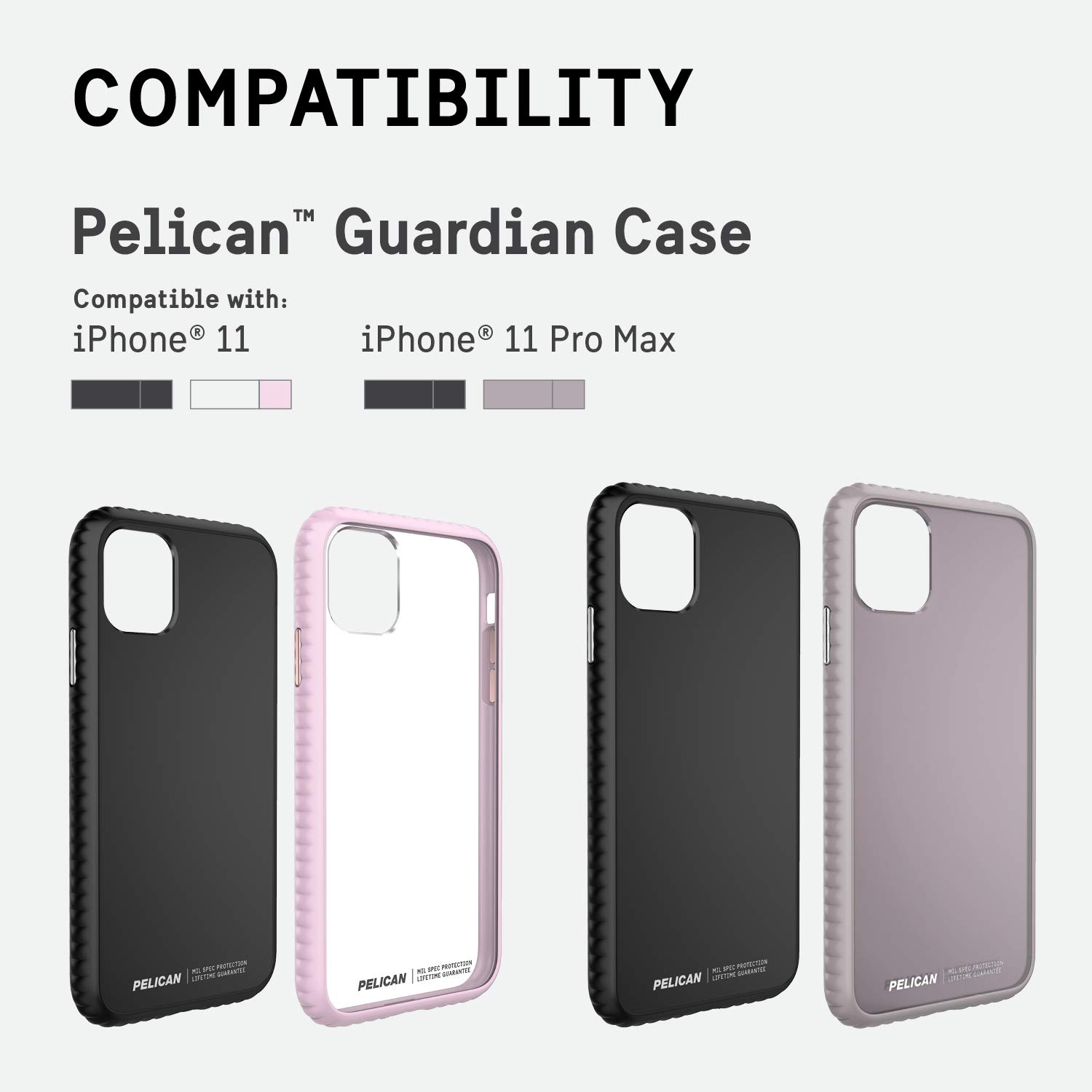 Pelican iPhone 11 Case, Guardian Series β Military Grade Drop Tested β TPU, Polycarbonate Protective Case for Apple iPhone 11 (Black)