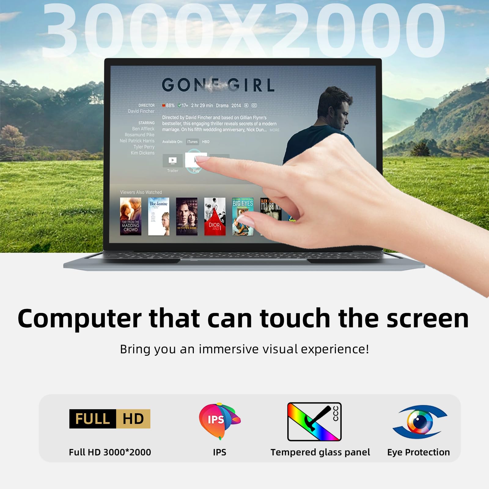 Morostron Touch Screen Laptop PC, 13.5" 3K 3000 * 2000 IPS Windows 11 Laptop Computer with N5095 Quad Core,16GB RAM 512GB SSD, Backlit Keyboard, finger print laptops, AC WiFi, full metal body