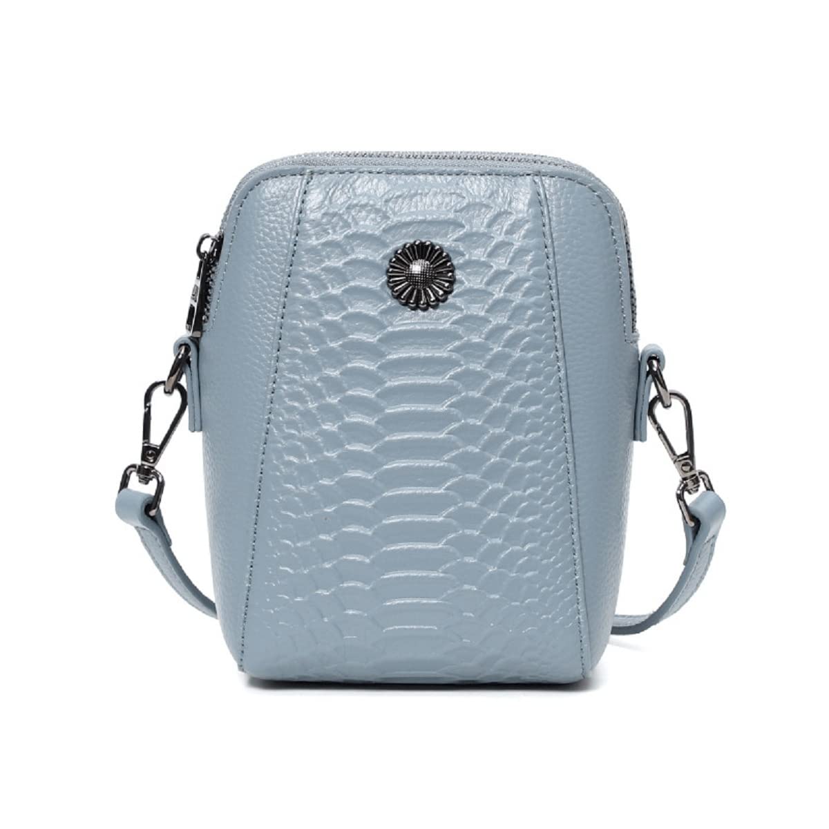YOUNXSL Cell Phone Purse,Cowhide Small Crossbody Bags for Women,Lightweight Crocodile Pattern Shoulder Bag for Ladies