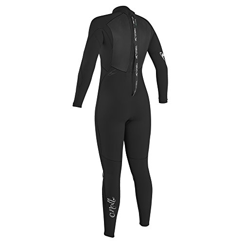 O'Neill Women's Epic 4/3mm Back Zip Full Wetsuit, Black/Black/Black, 8