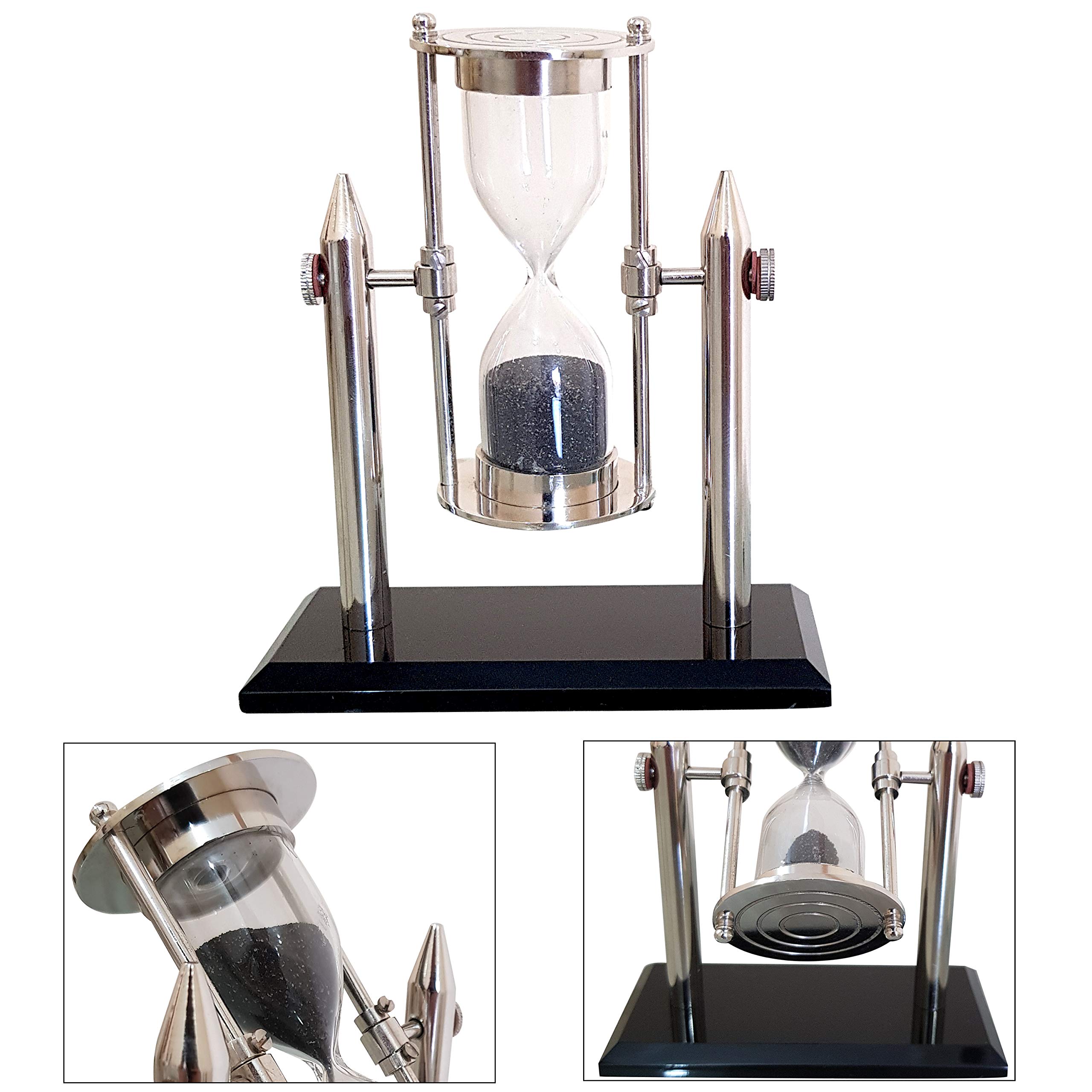 Vintage Handmade Articles Antique Sand Timer Retro Table Marine Nickel Hourglass Nautical Decorative Gift Item