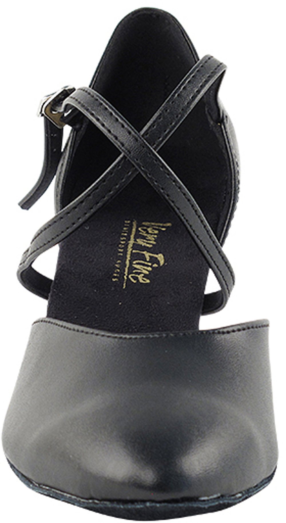 Women's Ballroom Dance Shoes Tango Wedding Salsa Dance Shoes Black Leather 9691EB Comfortable - Very Fine 2.5" Heel 9 M US [Bundle of 5]