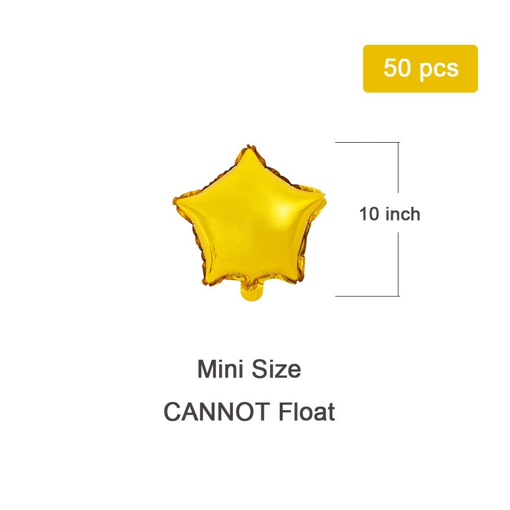 Star-shaped Balloon,10" Gold Foil Balloon Mylar Balloon,Pack of 50