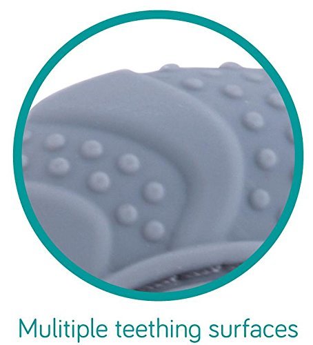 Nuby Soothing Teething Mitten with Hygienic Travel Bag (Grey) (2 Pack)