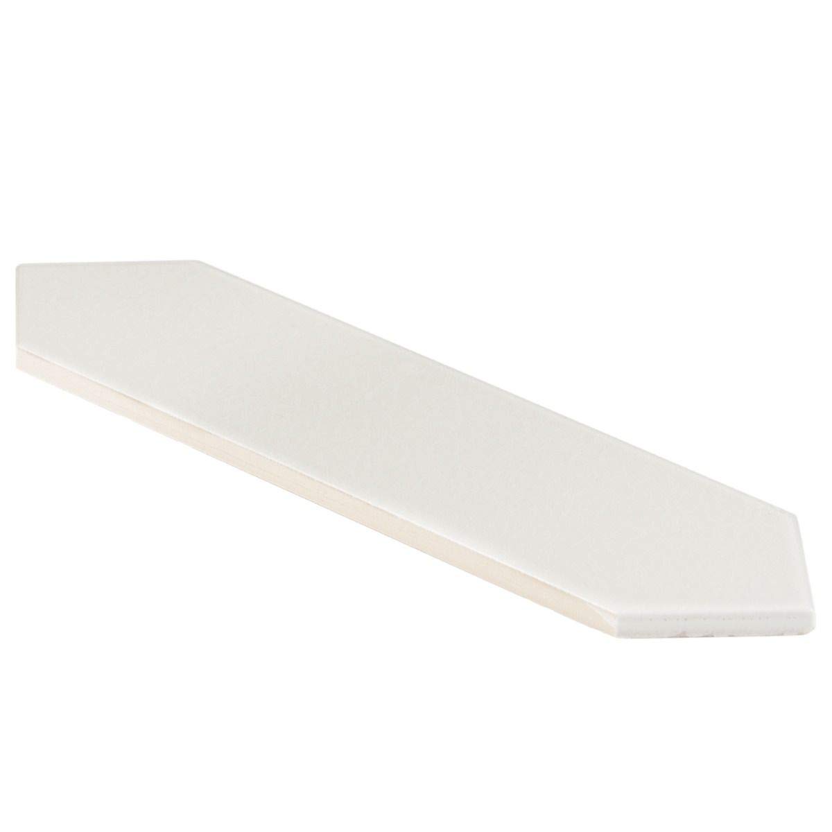 Saloni White 2.95 in. x 11.81 in. Polished Ceramic Backsplash, Kitchen, Bathroom Wall Tile (28 Pieces 5.91 Sq. Ft. / Case)