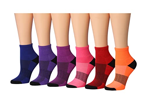 Tipi Toe Women's 12-Pairs Running & Athletic Sports Performance Ankle/Quarter Socks (WQ16-AB-N1)