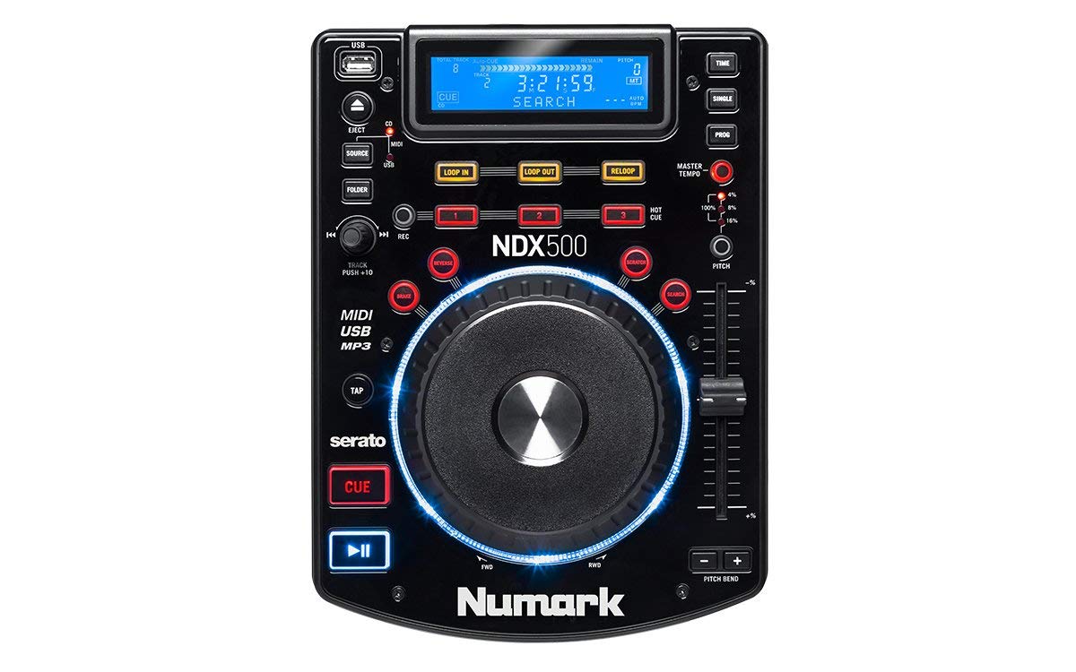 Numark NDX500 | Stand Alone USB / CD Player and Software Controller with Touch-Sensitive Jog Wheel, Audio Interface, Long Throw Pitch Controls and Pre-mapped for Deep Integration With Serato DJ