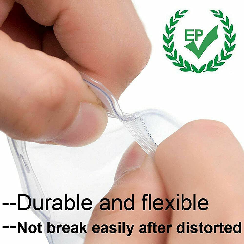qlofy 2pcs Clear Plastic PVC CDC Record Card Protector 4x3 inch Vax Card Holder Horizontal Badge ID Card Name Case Waterproof