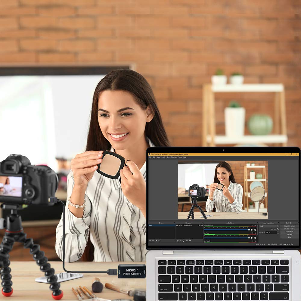 P Panoraxy Wireless Lavalier Microphone with USB USB Video Capture Card to Set Up Livestream Console,Smartphones, Record Interview, Vlogs