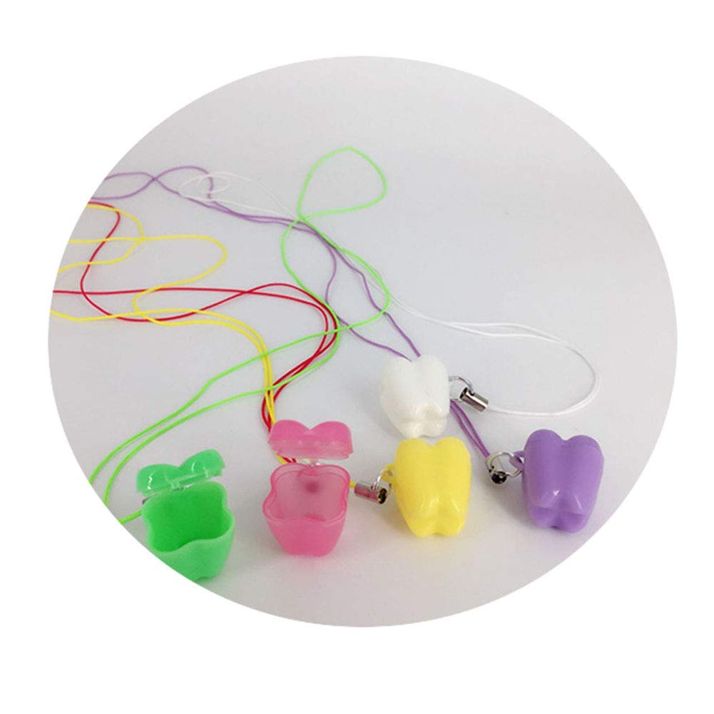 Redsa Tooth Saver Box, Plastic Tooth Saver Necklace with String, Tooth Keepsake Holder Organizer Tooth Fairy for Kids School Events Dental Offices