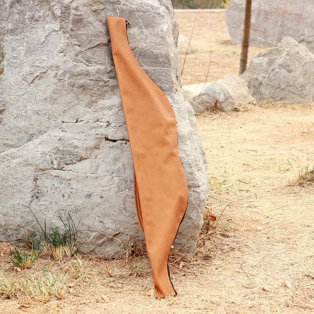SOPOGER Archery Traditional Bow Bag 60Inch Longbow Bag Leather Horse Bow Case Bow Carry Bag for Outdoor Shooting Training