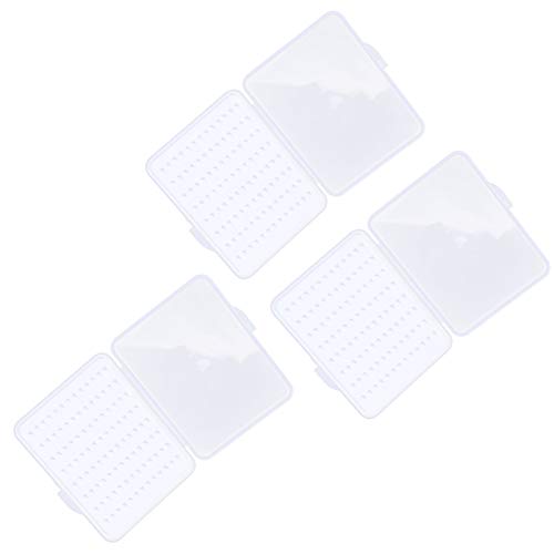 Qqmora 3Pcs Lightweight and Compact Single Sided Transparent Fly Fishing Hook Box,Accessory Storage Box(Medium)