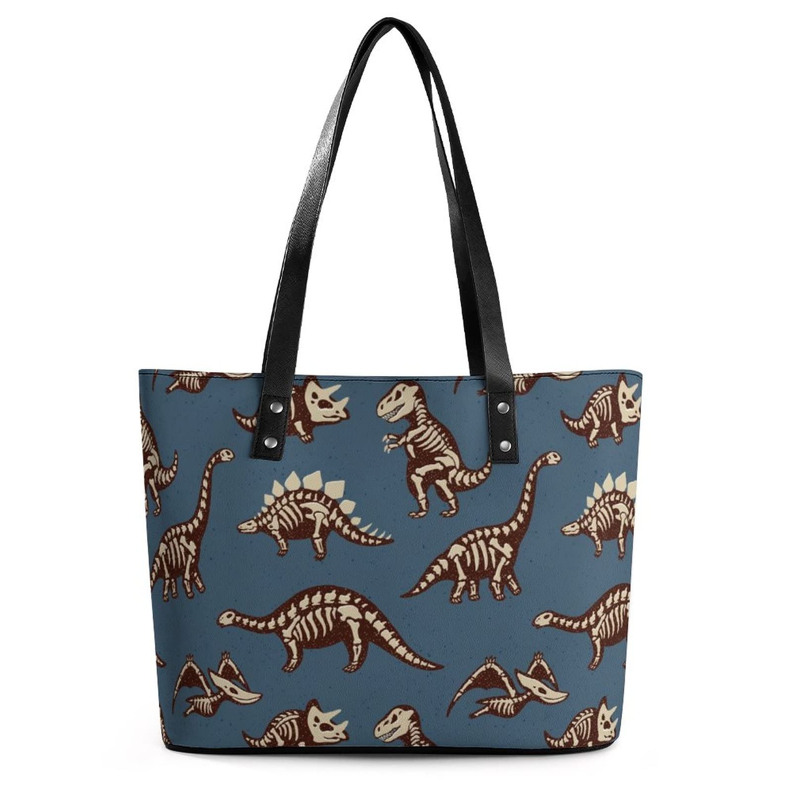 Womens Handbag Dinosaurs Animal Pattern Leather Tote Bag Top Handle Satchel Bags For Lady