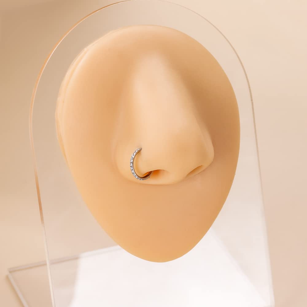 Toppiercing One Piece ASTM-F136 Piercing Titane G23 16G 6mm Hinged Clicker Segment Hoop Cartilage Earring Tragus Helix Piercing Titanium Earring