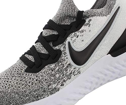 Nike womens Epic React Flyknit 2 Shoes, White/Black/Pure Platinum, 8