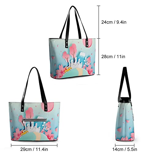 Womens Handbag Japan Travel Blossom Leather Tote Bag Top Handle Satchel Bags For Lady