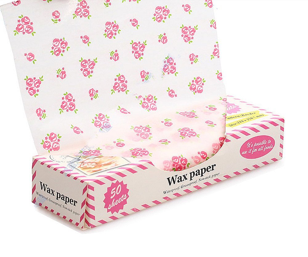 Wax Paper,Food Picnic Paper,50 sheets Grease Proof Paper,Waterproof Dry Hamburger Paper Liners Wrapping Tissue for Plastic Food Basket By Meleg Otthon(floral pattern)