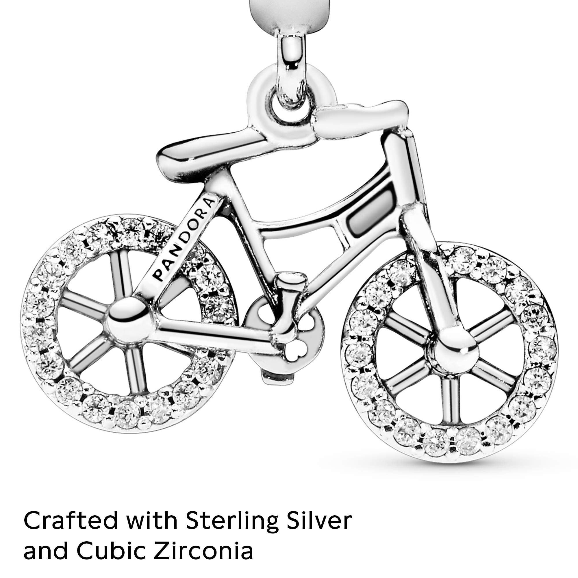 Pandora Jewelry Bicycle Dangle Cubic Zirconia Charm in Sterling Silver