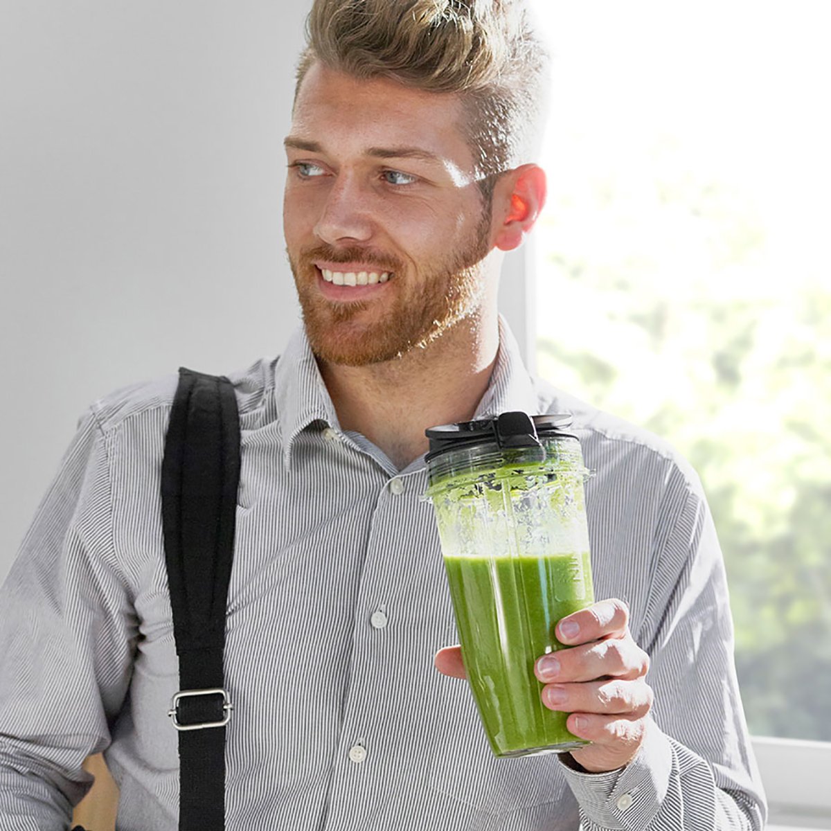 Ninja Auto-iQ Nutri Ninja Blender, Platinum | BL480 (Renewed)