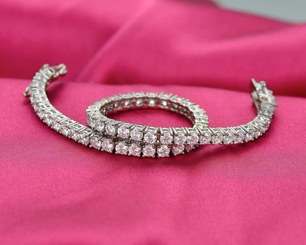 NYC Sterling 3MM Round Cubic Zirconia Classic Tennis Bracelet (rhodium-plated-brass)
