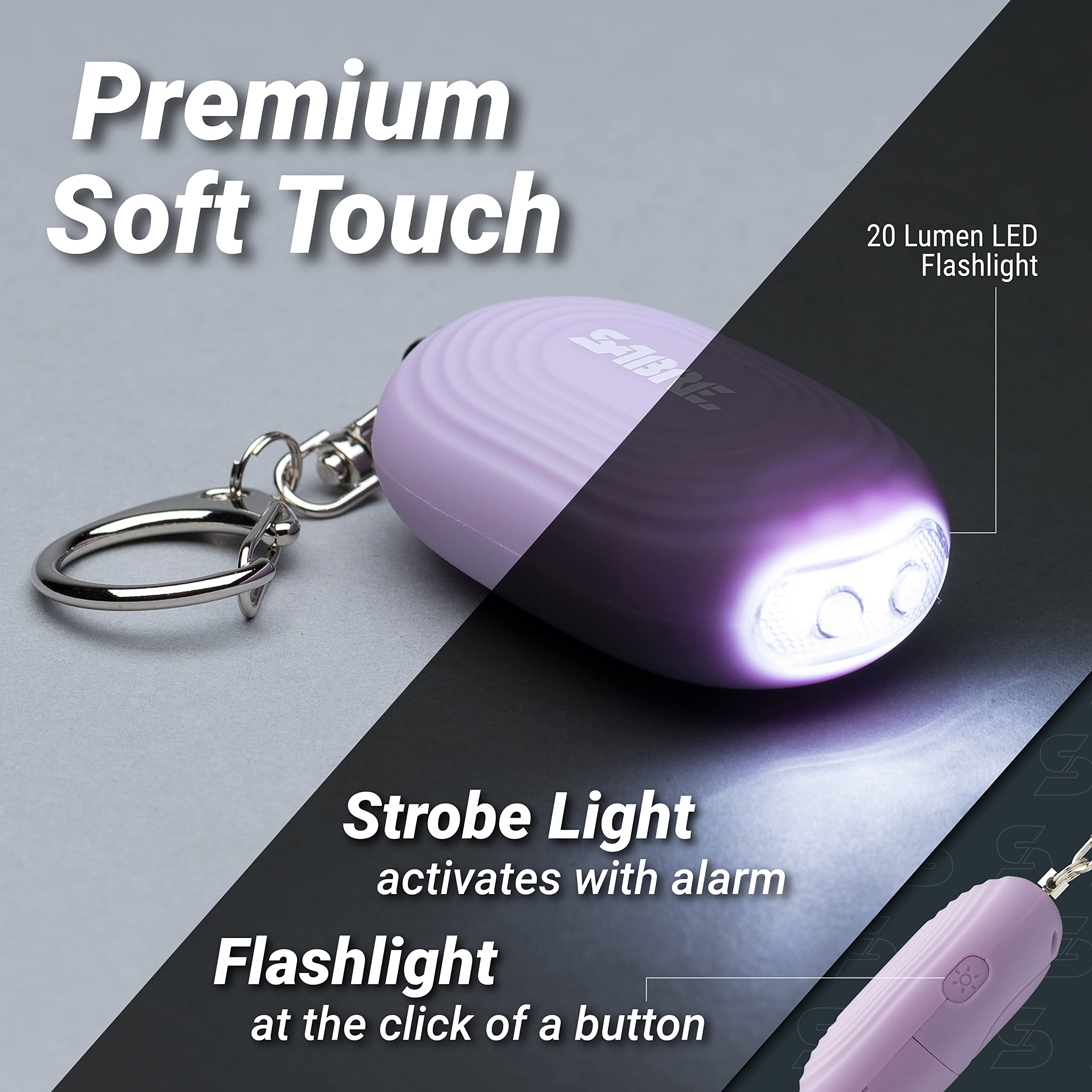 SABRE Personal Safety Kit with Pepper Spray and 2-in-1 Personal Alarm with LED Light, 0.54 fl oz, 25 Bursts,130dB Alarm, Audible Up to 1,250 Feet