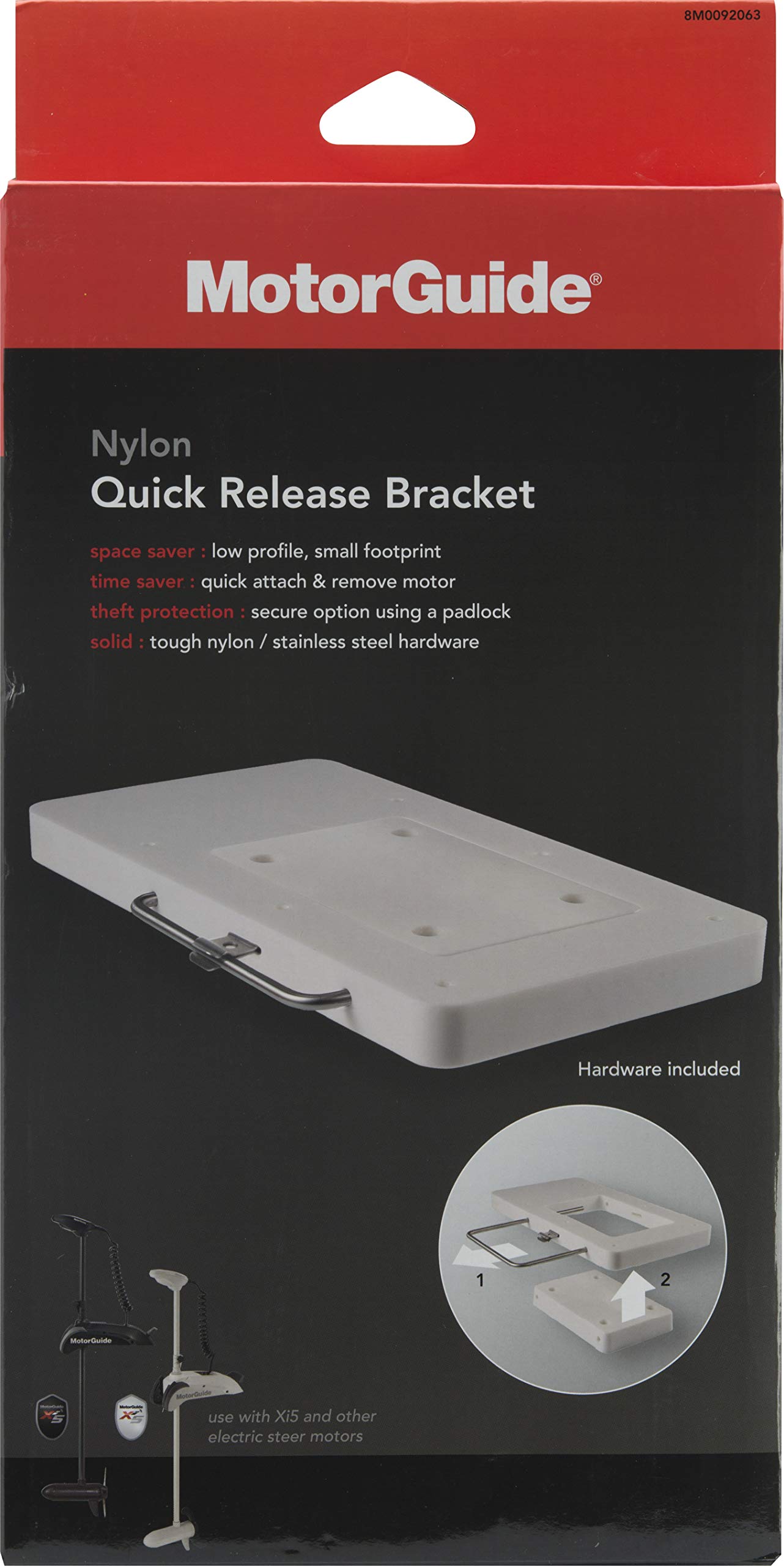 MotorGuide 8M0092063 Xi Series Quick-Release Mounting Bracket Kit for Trolling Motors β Composite β White