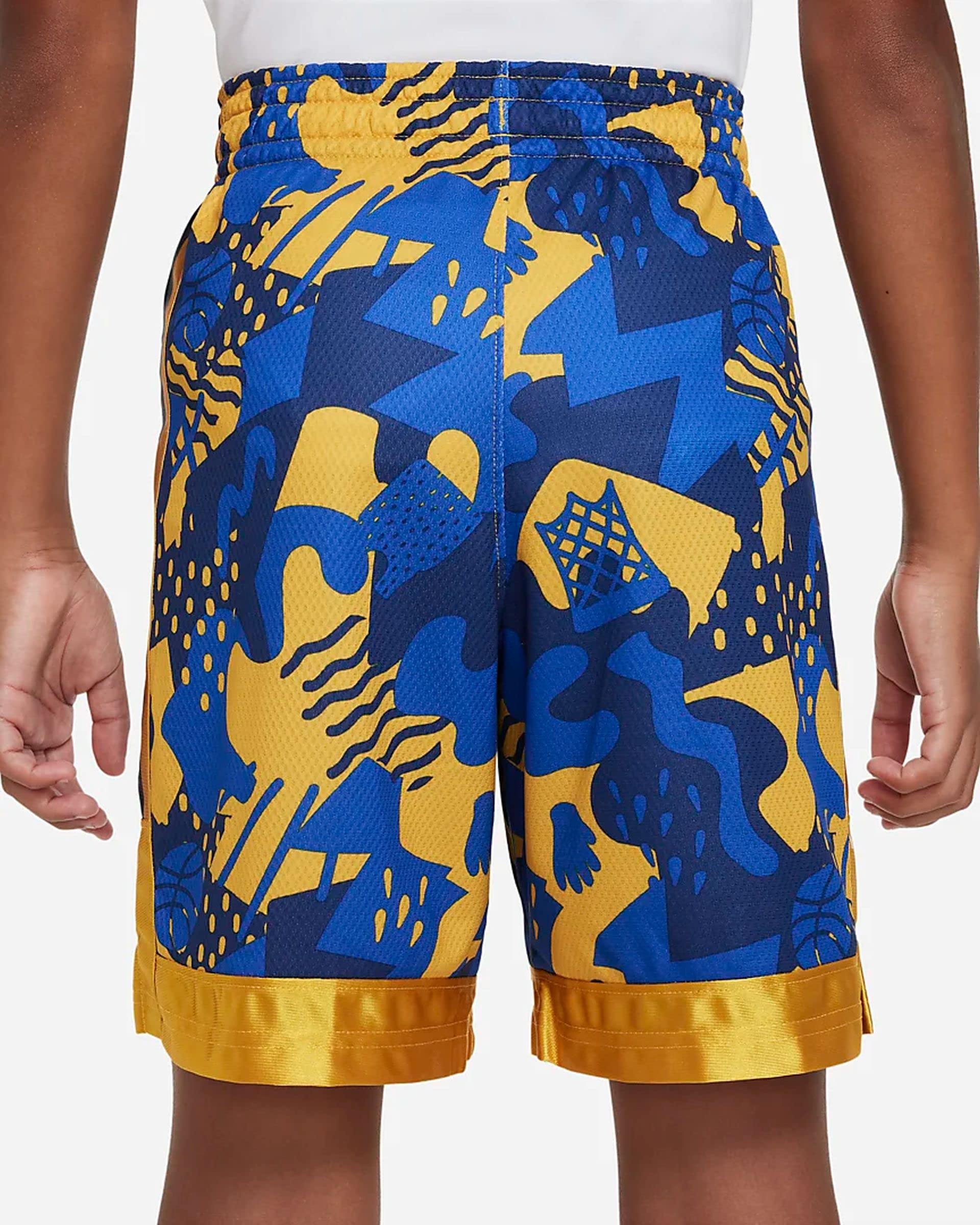 Nike Big Boys' Dri-FIT Elite Basketball Shorts (Large, Game Royal/Yellow Ochre/White)