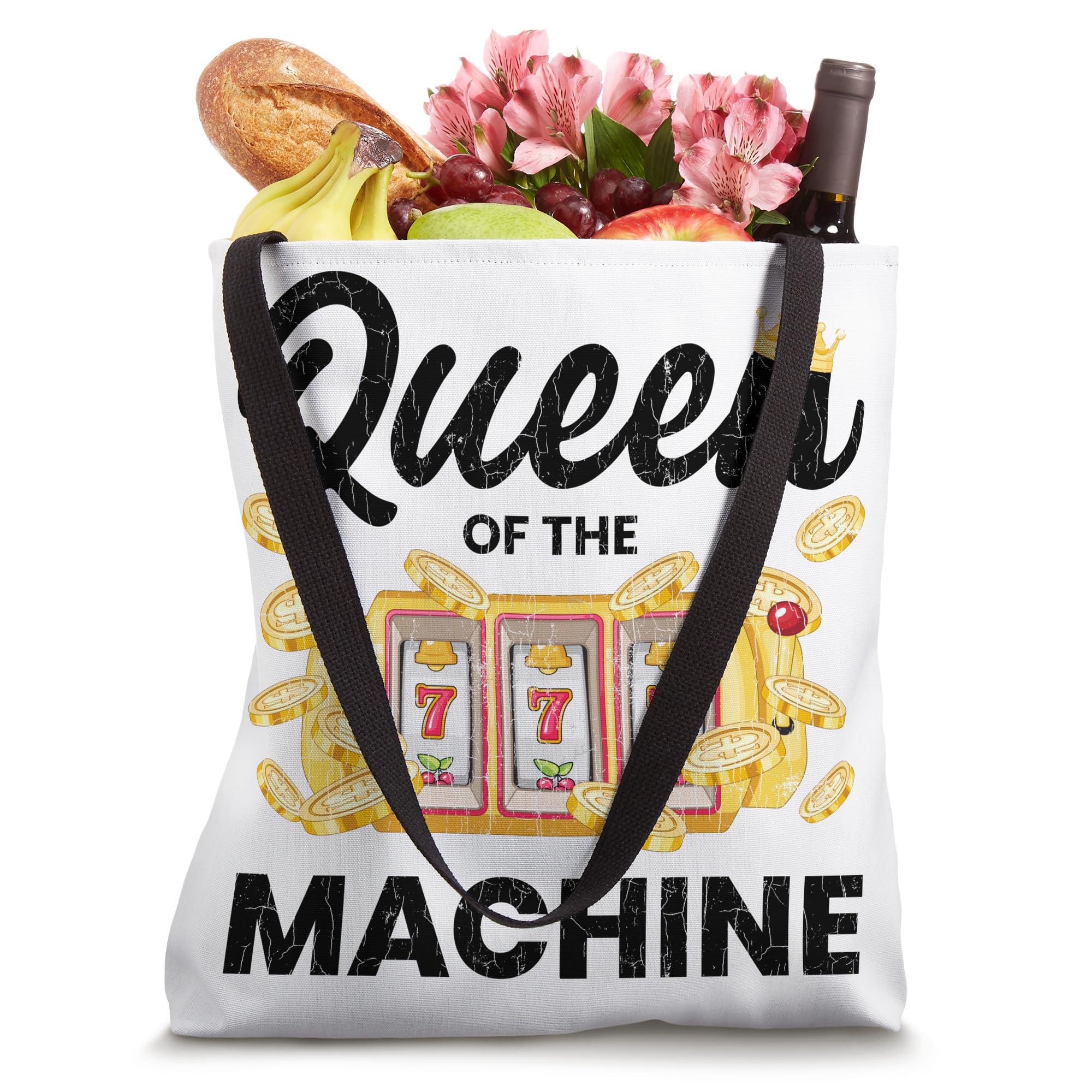 Queen Of Slot Machine Funny Casino Gambling Gambler Graphic Tote Bag