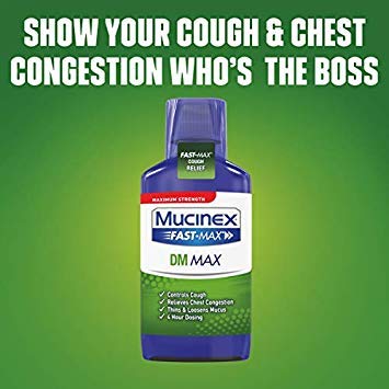 Mucinex Fast-Max Maximum Strength DM MAX, Symptom Relief, Cough Suppressant, Expectorant, 6 FL OZ (Pack of 3)