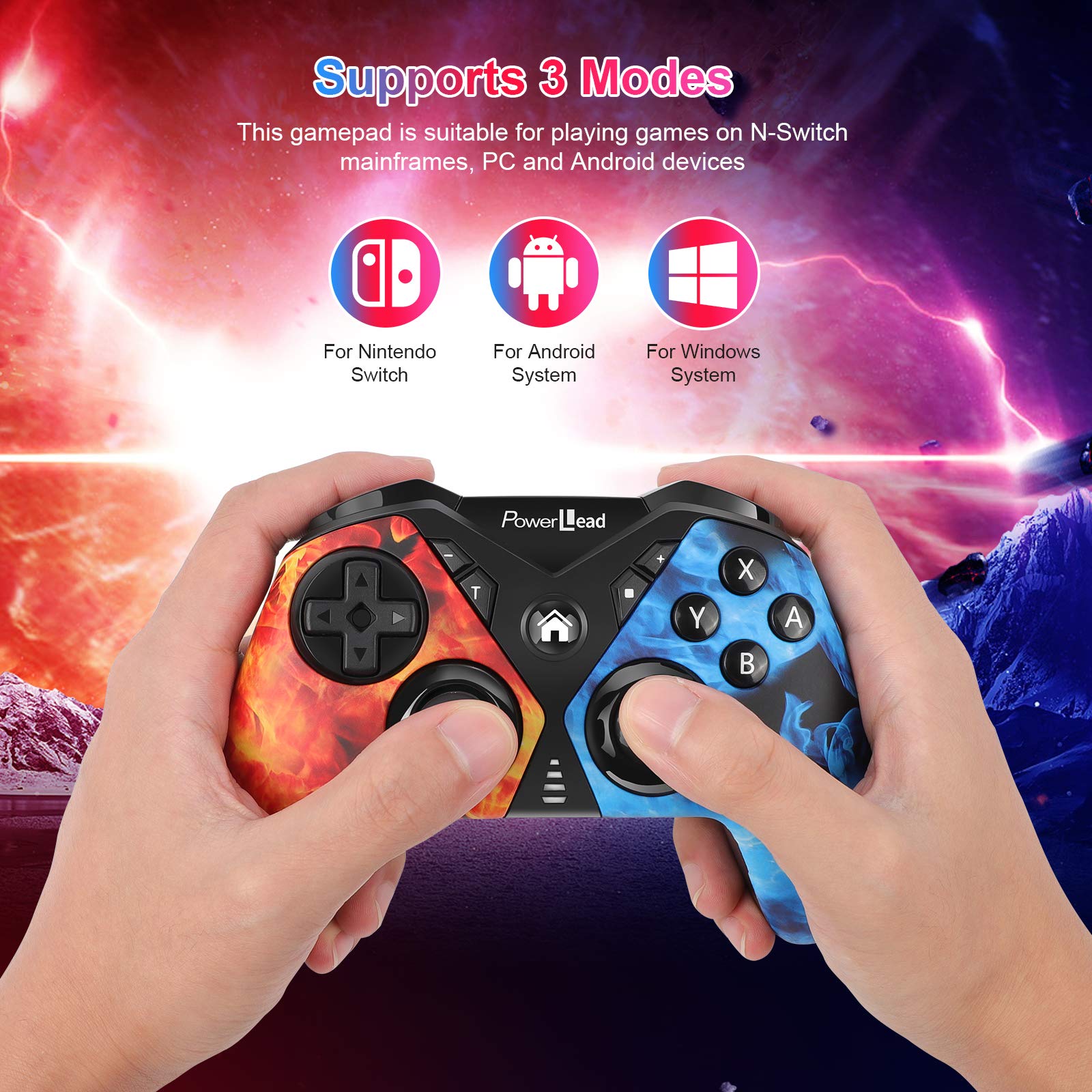 Pro Controller for Nintendo Switch, PowerLead Wireless Controller for Nintendo Switch, Controller Joystick Remote Gamepad Compatible with Nintendo Switch/Switch Lite/Android/Tablet/Smart TV/OLED
