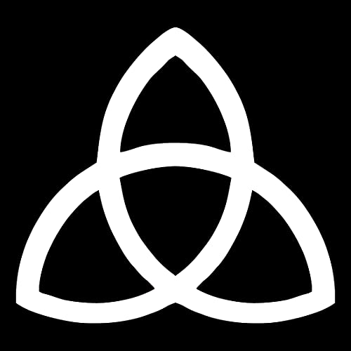 NBFU Decals Holy Trinity Knot Symbol Christian 1 (White) (Set of 2) Premium Waterproof Vinyl Decal Stickers for Laptop Phone Accessory Helmet Car Window Bumper Mug Tuber Cup Door Wall Decoration