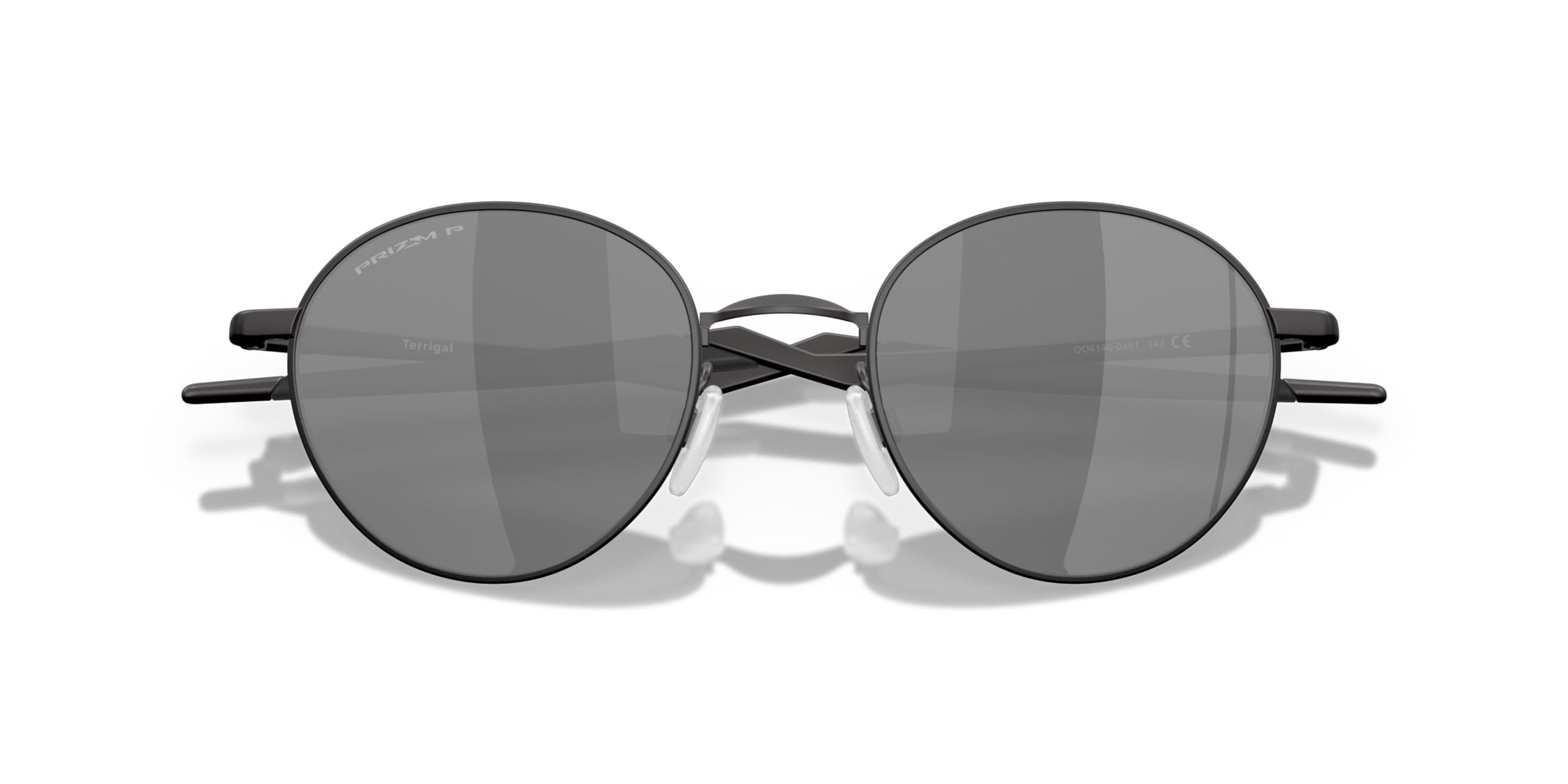 Oakley Men's OO4146 Terrigal Round Sunglasses, Satin Black/Prizm Black Polarized, 51 mm