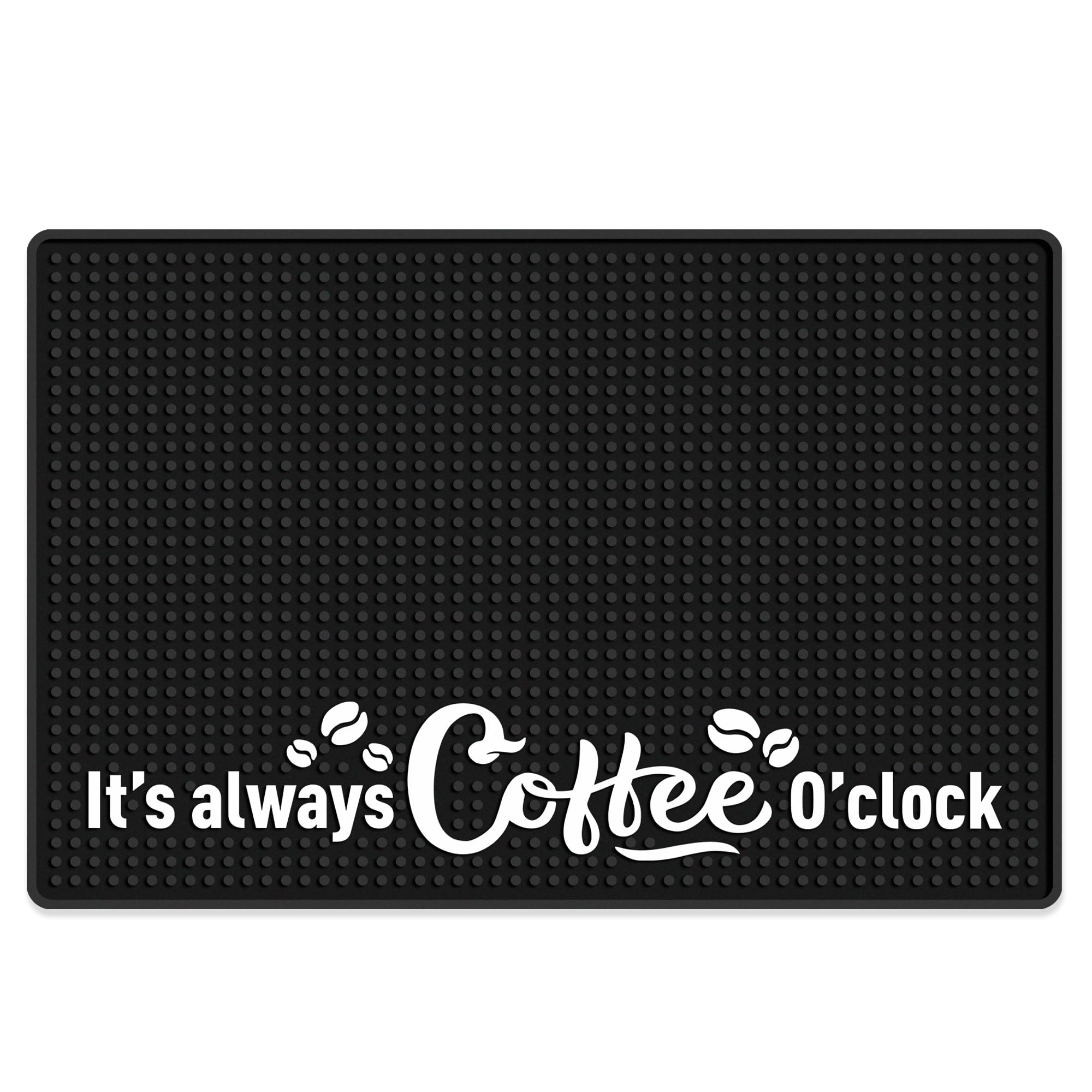 Premium Coffee Bar Mat (18"x12") - Absorbent Coffee Mat & Non-Slip Silicone - Perfect for Coffee Makers, Espresso Machines & Countertops - Stylish, Heavy-Duty & Easy-Clean Accessory for Cafes & Bars