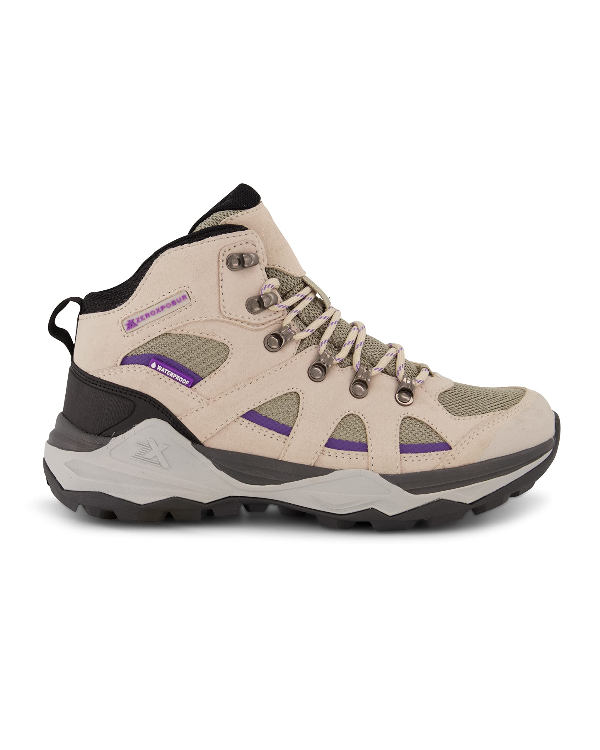 ZeroXposur Women's Colorado Mid Waterproof Hiking Boots - Waterproof Hiking Shoes for Women (Shell, 7.5)