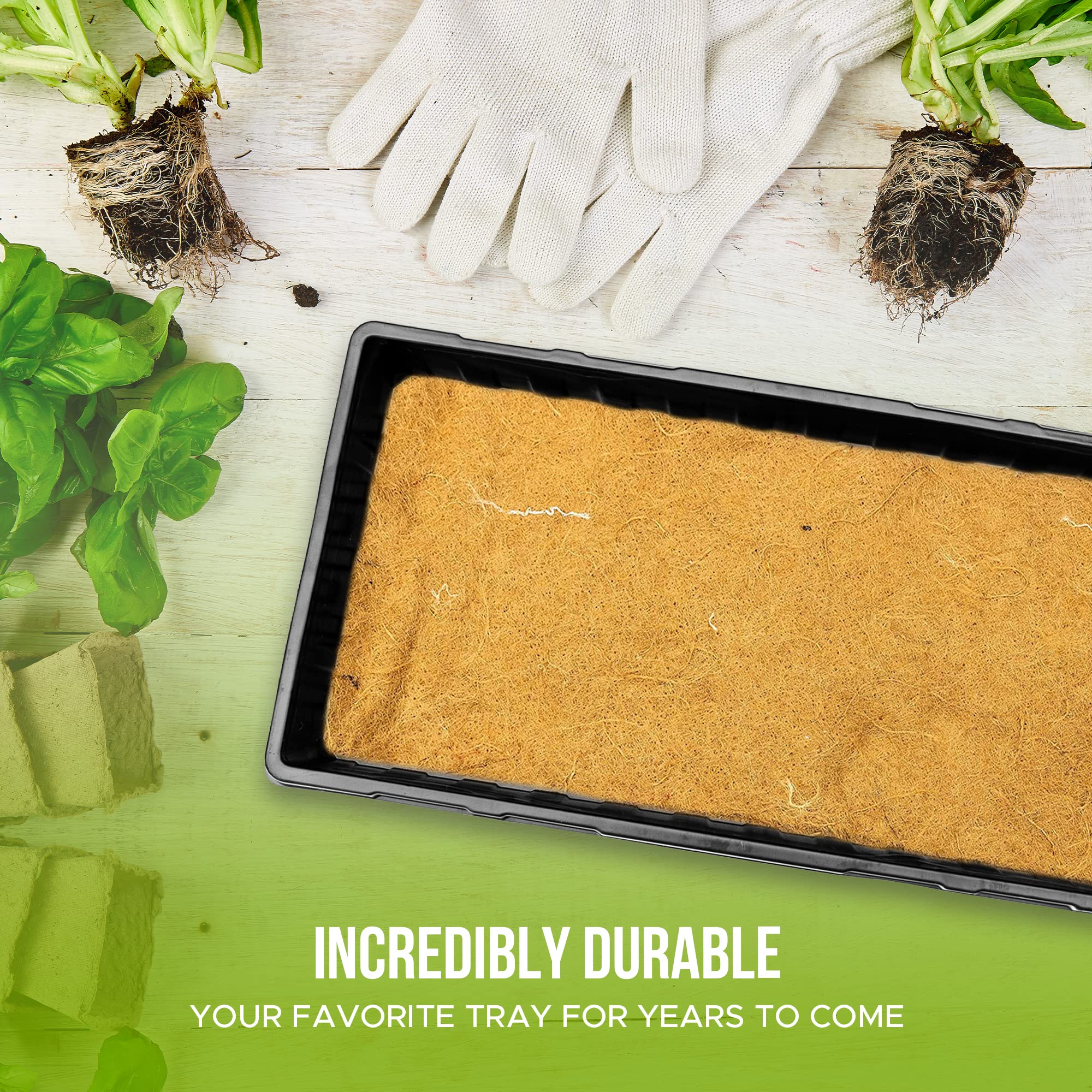 MIDASHYDRO PRODUCTS Seed Starter Trays 10 Pack - 1020 Cloning Trays for Germination and Propagation - Plastic Plant Trays for Propagation - Microgreens Growing Trays Seedling Starter Trays No Holes