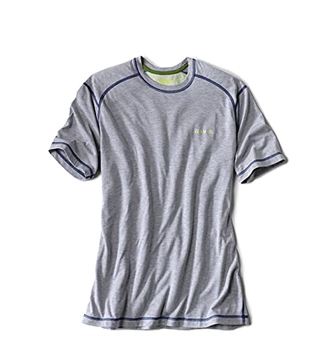 Orvis Drirelease Short-Sleeved Crew - Classic Crew Neck Men’s T-Shirts with Moisture-Wicking Drirelease Fabric, Light Gray, Medium