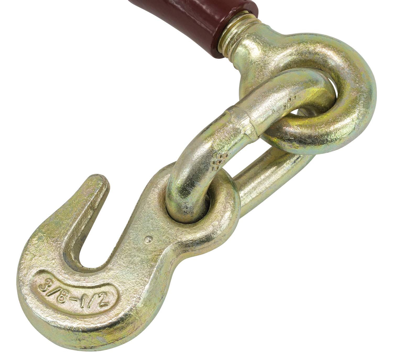 Mytee Products Heavy Duty Specialty Pro Ratchet Load Chain Binder w/ 1/2" Grab Hook on One Side & 1/2" Slip Hook Other Side, 12,000 Lbs Load Limit | Chain Binders for Flatbed Truck Trailer - 4 Pack