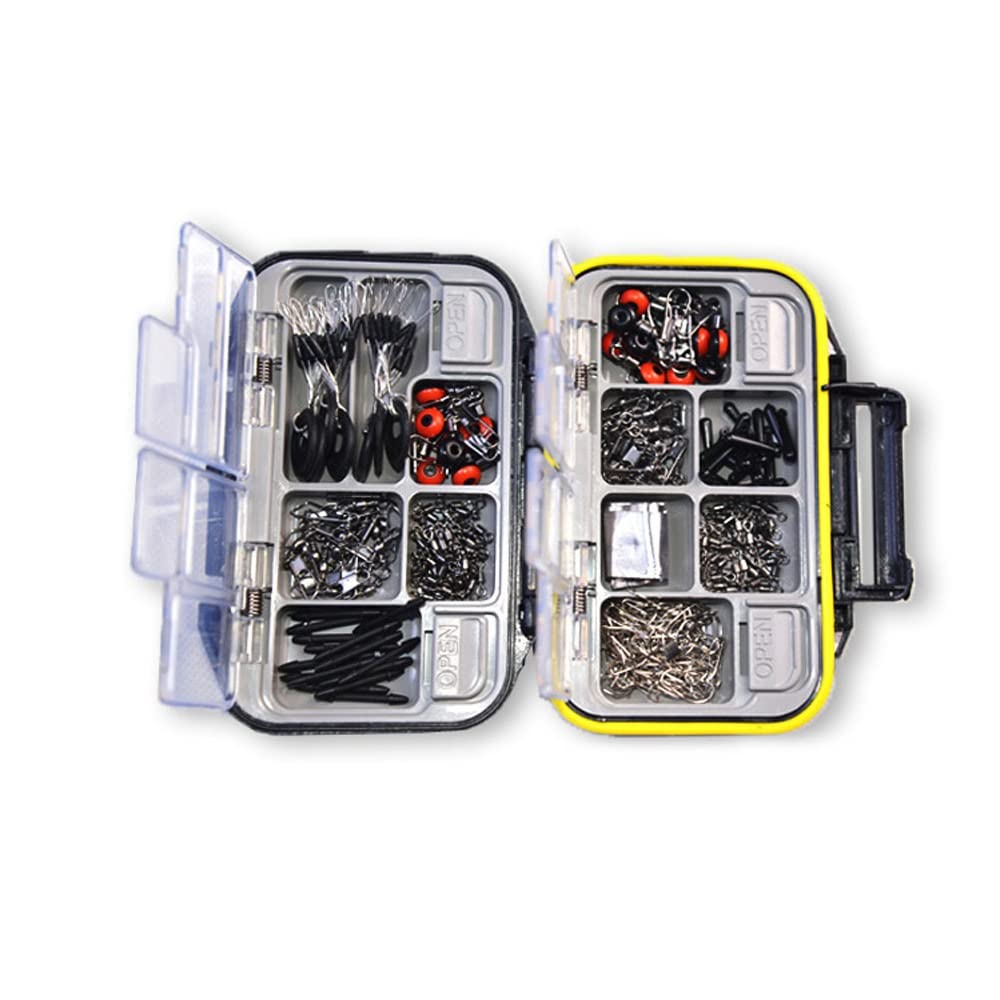 TKFDC 12 Compartments Plastic Fishing Box Bait Two-Color Fishing Tackle Boxes Fish Lures Hooks Storage Accessories (Color : E)