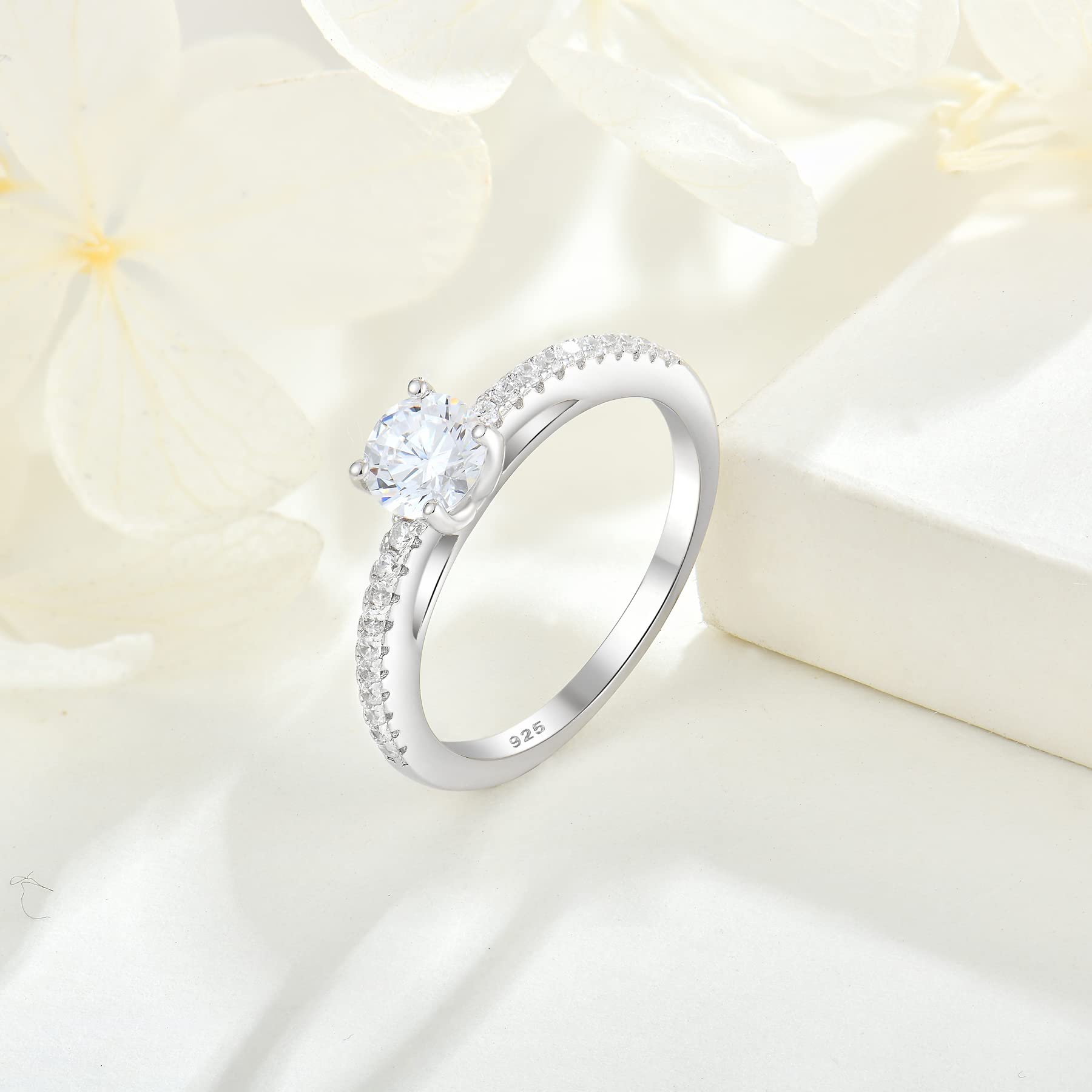 STARCHENIE 925 Sterling Silver Wedding Ring for Women Engagement Promise Ring for her Size 8