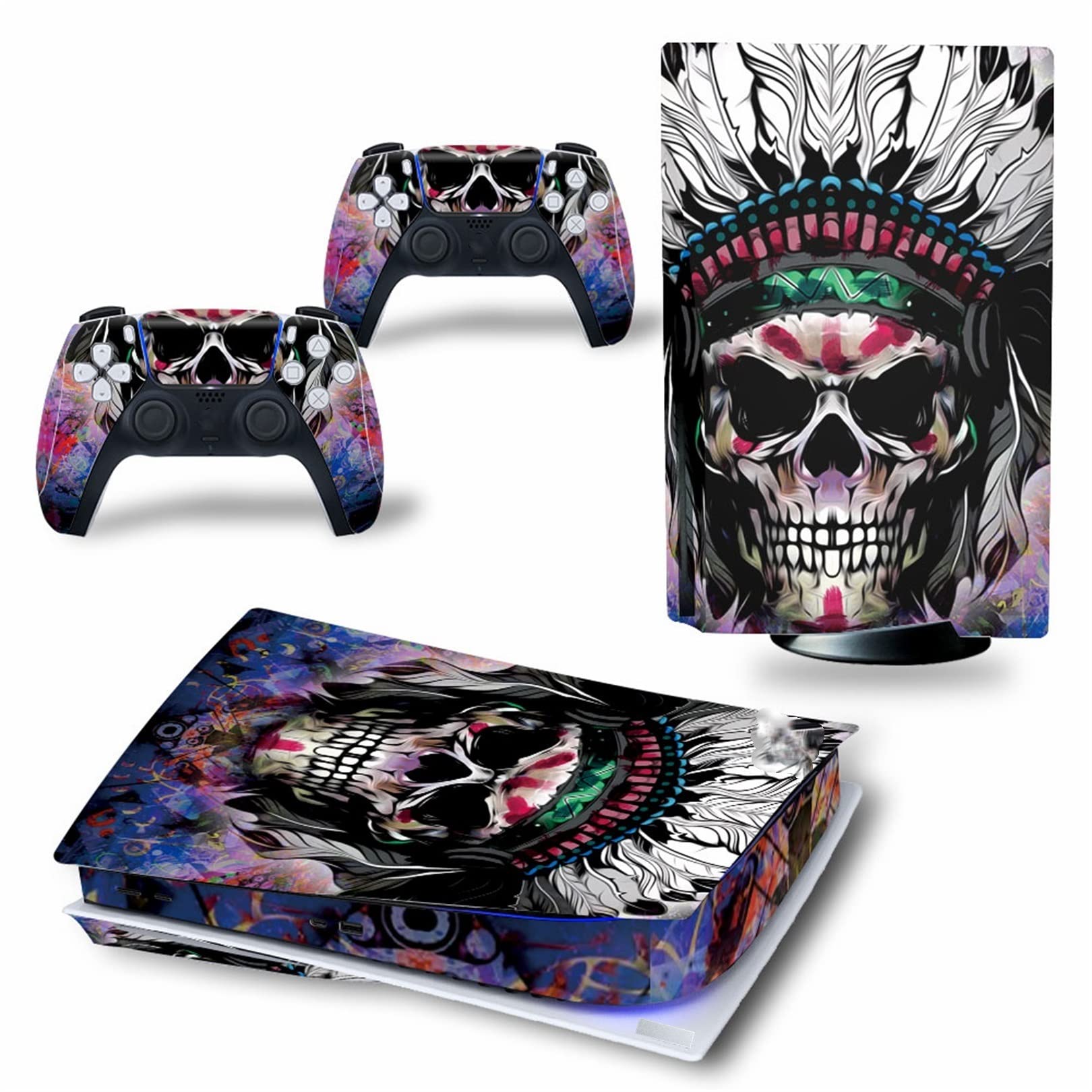 WREXIL LEEWEE for PS5 Skin Disc Edition & Digital Edition Console and Controller Vinyl Cover Skins Wraps Scratch Resistant, Compatible with for PS5 173401 No Foaming (Size : Digital Edition)