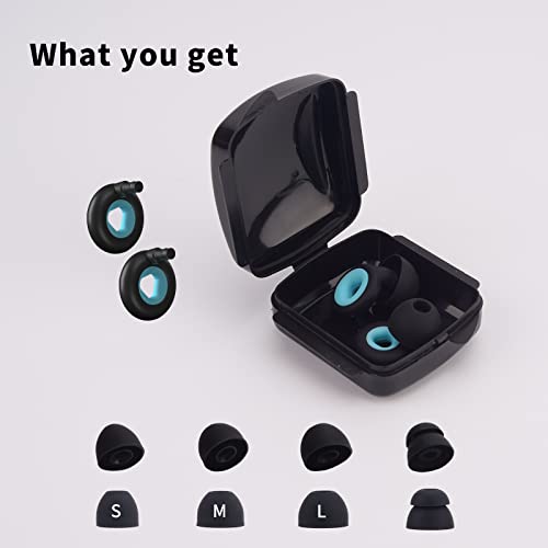 Vodolo Noise Cancelling Ear Plugs for Sleep - EarPlugs for Sleeping and Concentration - 2 Pair Reusable Silicone Flexible Earplug for Noise Reduction, Earplug for Side Sleepers Noise Sensitive Person